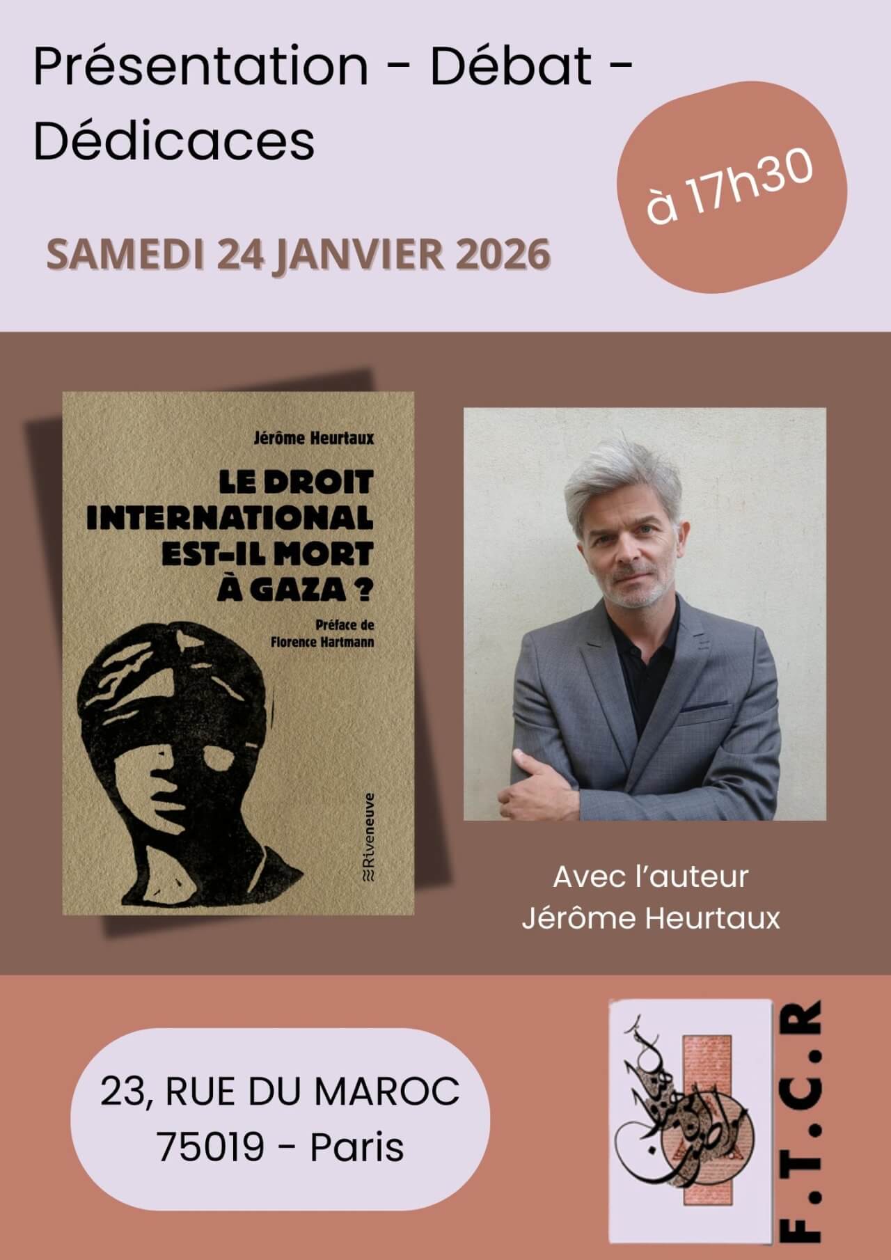 Débat avec Jérôme Heurtaux organisé par la FTCR | Riveneuve